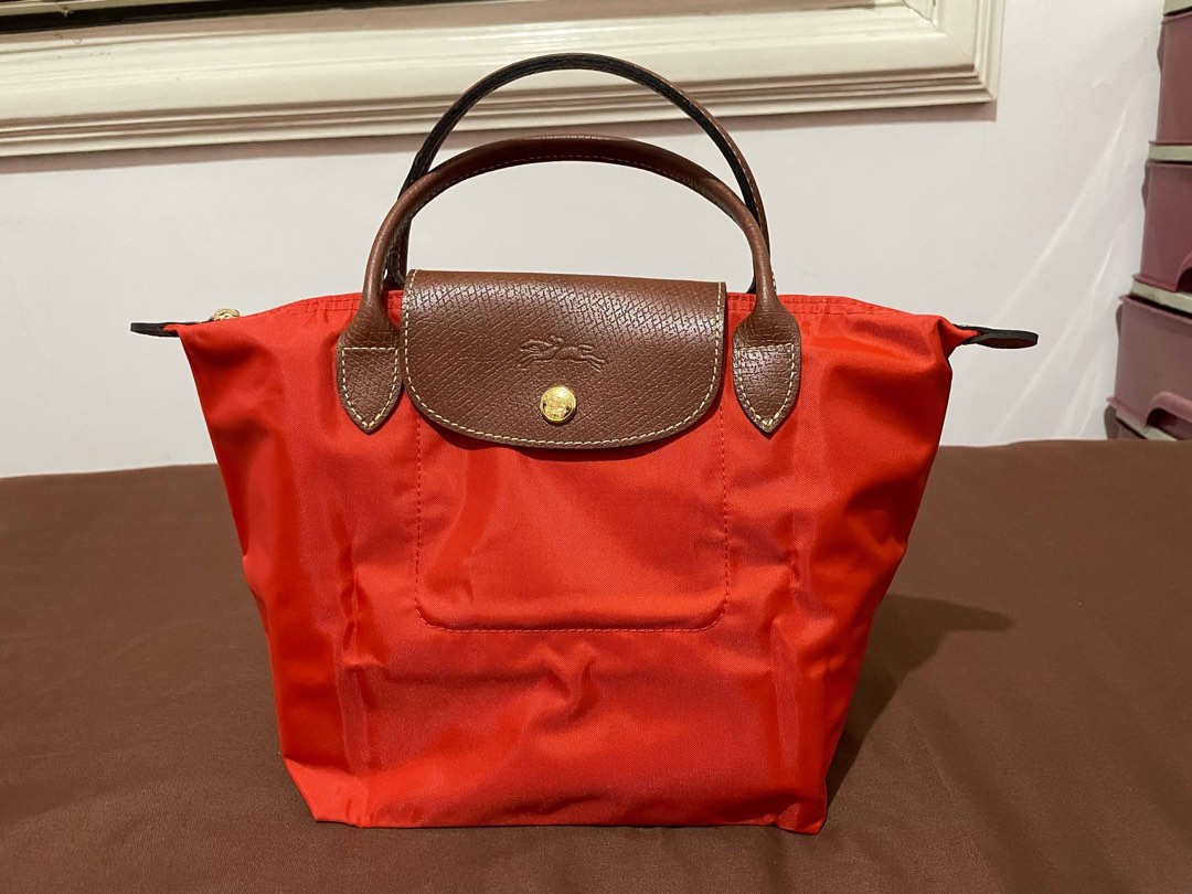 AUTHENTIC Longchamp Le Pliage Original Handbag S in Tomato, Luxury ...