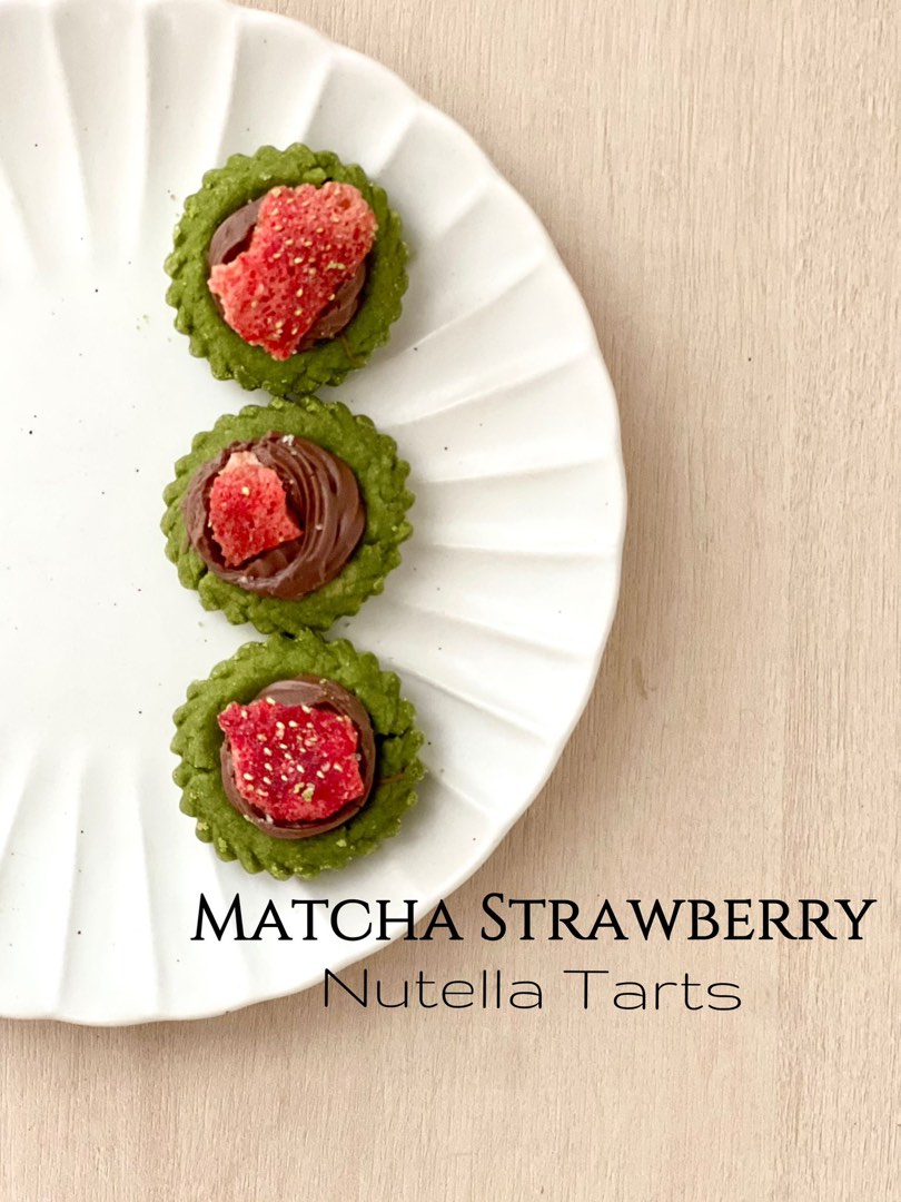 Matcha Strawberry Nutella Tarts (AhBearBakerySg), Food & Drinks, Fresh ...