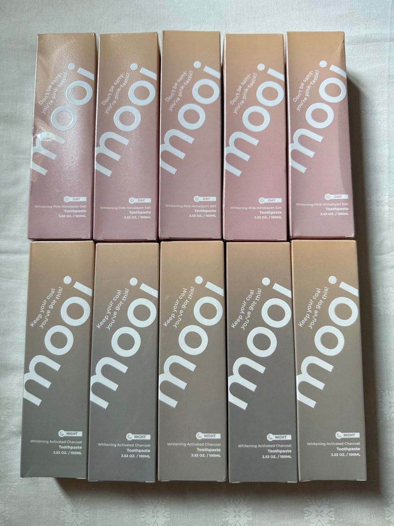 Mooi Whitening Day & Night Toothpaste Set, Beauty & Personal Care, Oral Care on Carousell