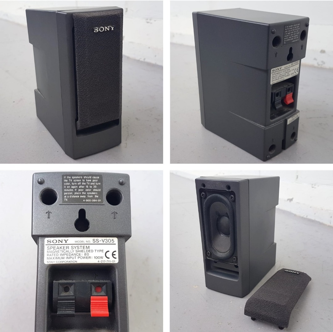Original SONY Speaker System, JAPAN, Model SS-V305, 100 Watts, Sleek ...