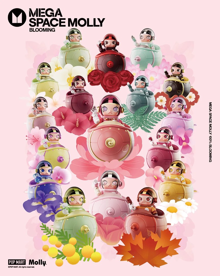 Popmart Mega Space Molly blooming series - full set 17 countries ...