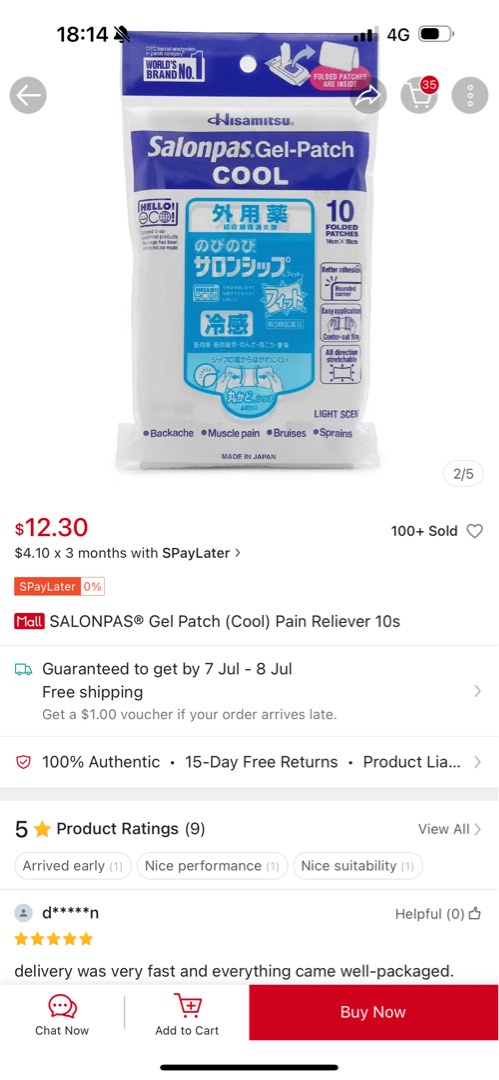 Salonpas gel patch hisamitsu made in japan, Health & Nutrition, Medical ...