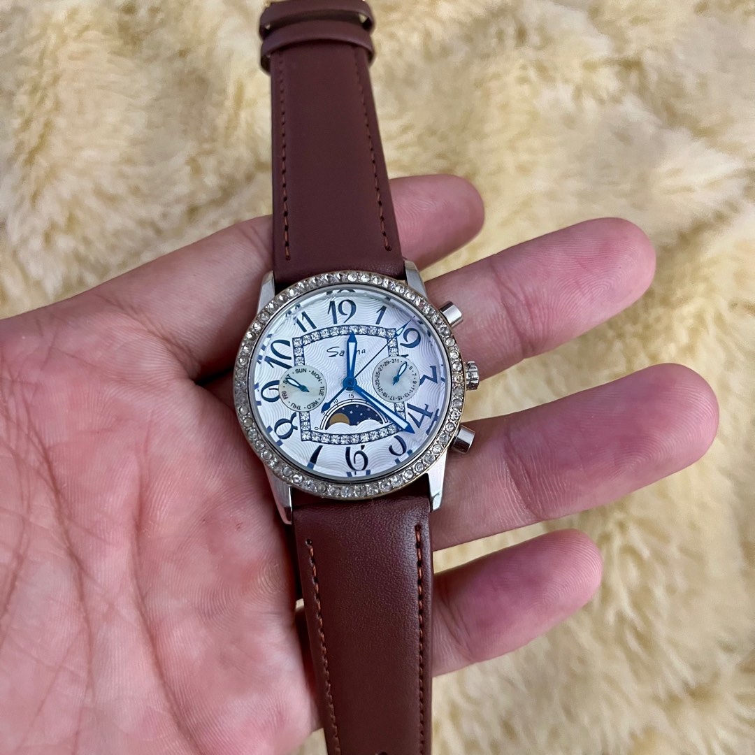 Savina Moon Phase Original 100%, Women's Fashion, Watches & Accessories ...