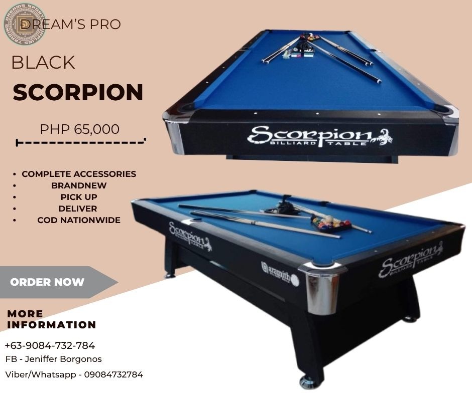 SCORPION STANDARD BILLIARD TABLE, Sports Equipment, Sports & Games ...