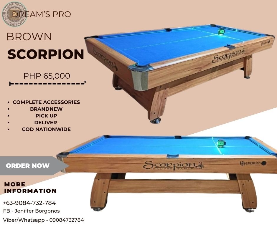 SCORPION STANDARD BILLIARD TABLE, Sports Equipment, Sports & Games ...