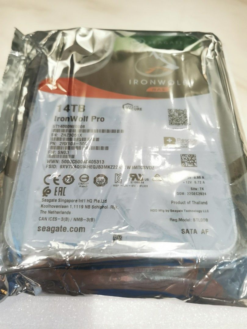 Seagate Ironwolf pro 14tb SATA hdd, Computers & Tech, Parts & Accessories, Hard Disks ...