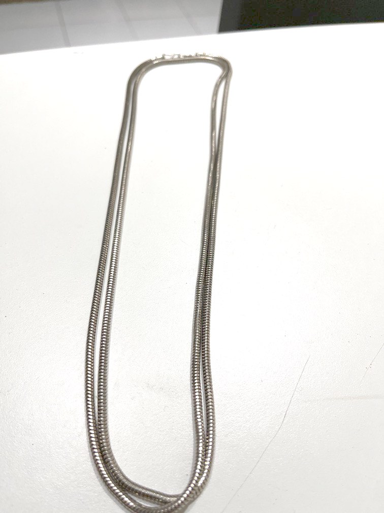 VICTORIAN SILVER SNAKE LINK CHAIN NECKLACE, Fesyen Wanita, Aksesoris di ...