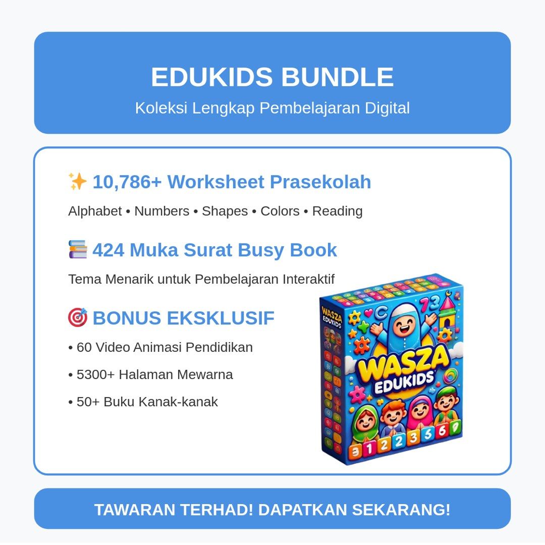 Wasza Edukids Bundle | 10,000+ Worksheet, Busy Book & Buku Kanak-kanak (Digital PDF), Hobbies ...