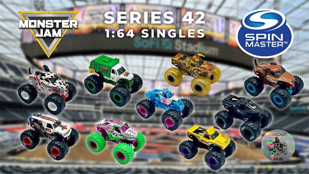 2025 Series 41, 42 Monster Jam Digatron, CycleCrush, Mutt, El Toro Loco ...