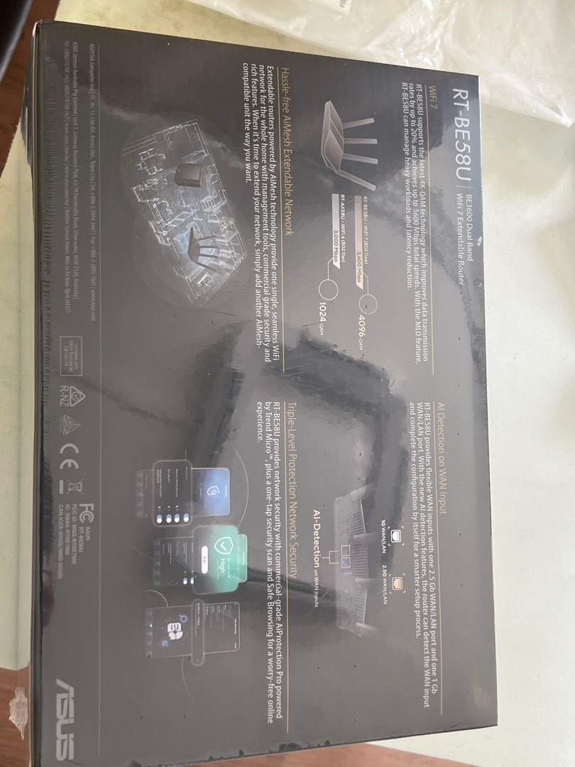 ASUS RT-BE58U BE3600 Dual Band WiFi 7 Router, Computers & Tech, Parts ...