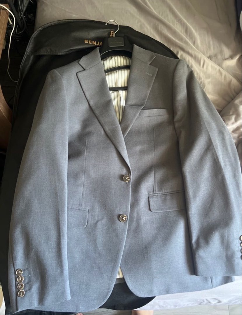 Benjamin Barker Nakamoto Gull Grey Suit Jacket, Men's Fashion, Coats ...