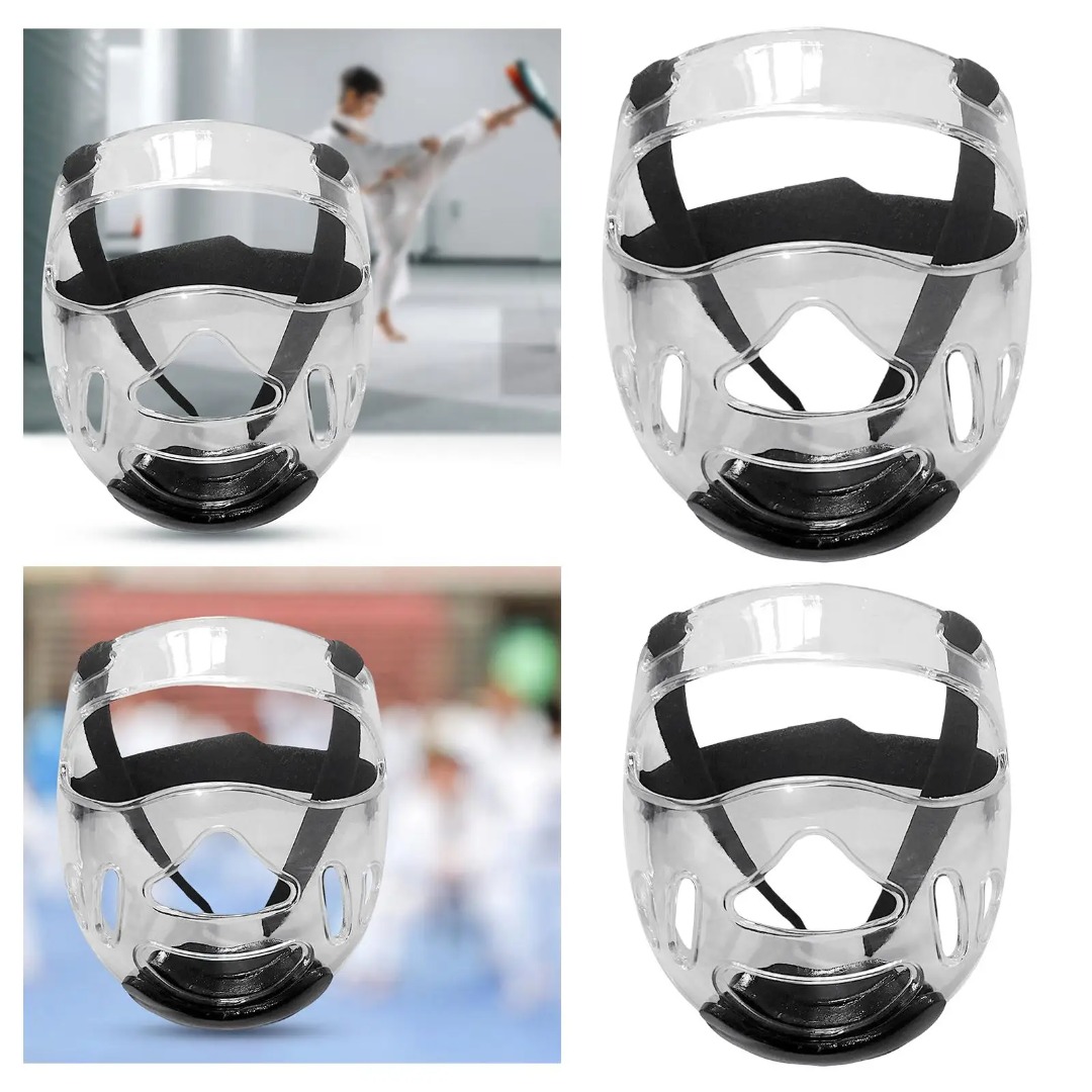 Clear Taekwondo Face Shield Sports Gear Detachable Headgear Guard ...