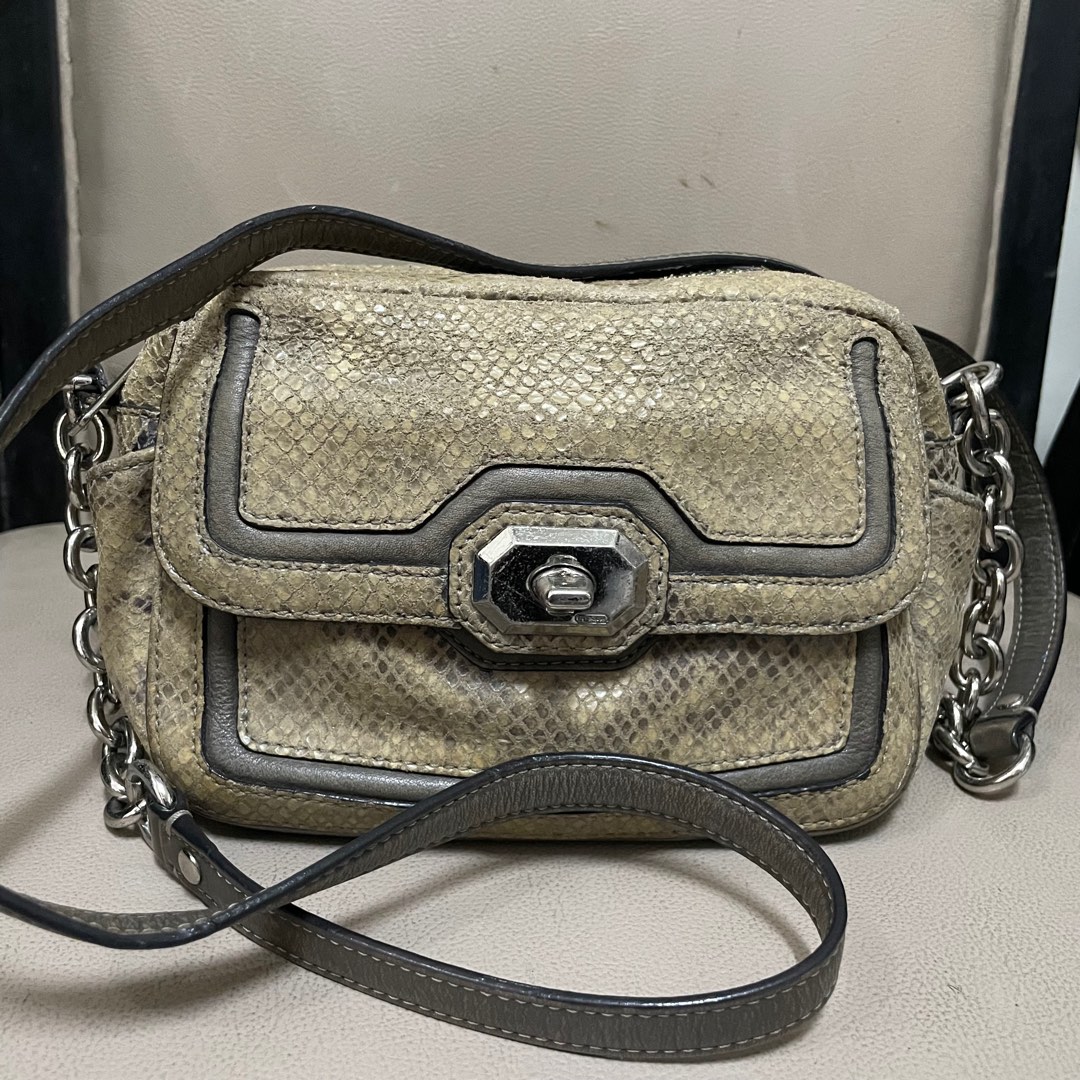 Coach Snakeskin Sling Bag, Women's Fashion, Bags & Wallets, Cross-body ...