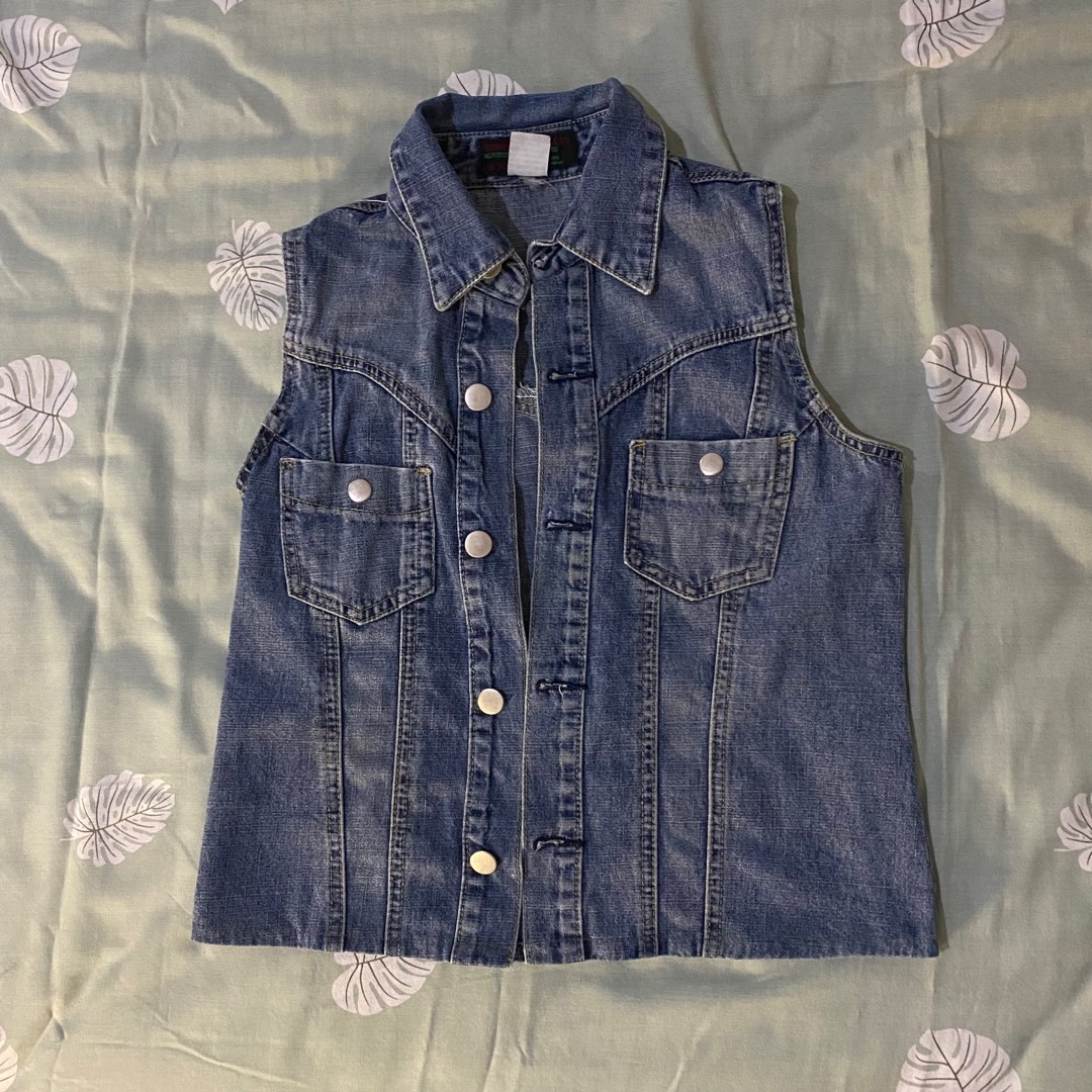 denim vest y2k mori kei grunge sawako downtown vkei acubi cottage core ...