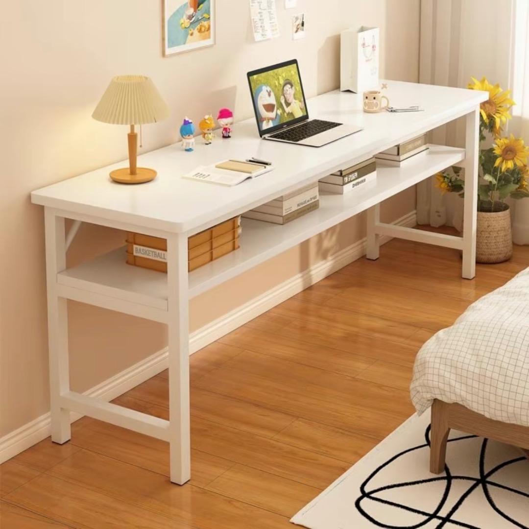 Double Layered Writing Table | Study Table With Bottom Shelf | Wooden ...