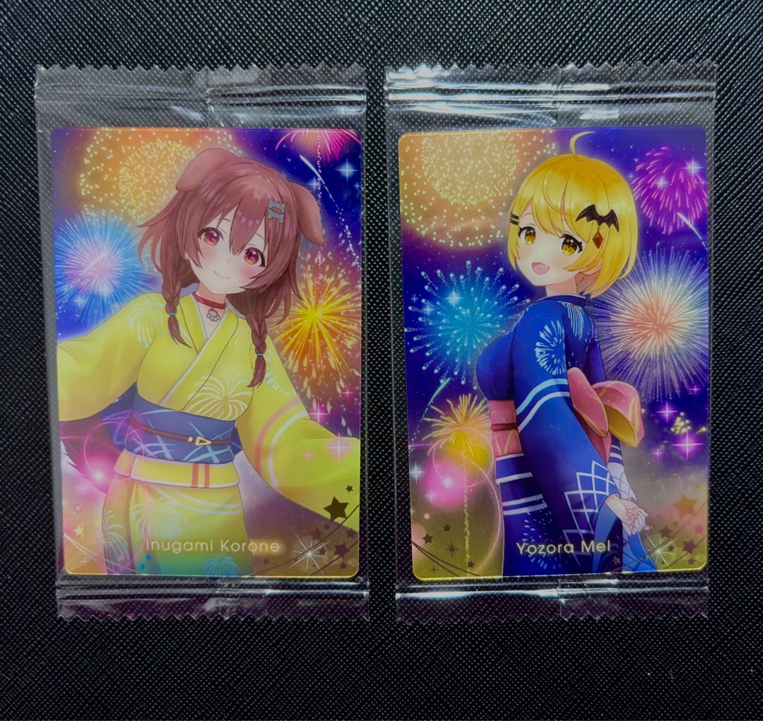 Hololive Yozora Mei & Inugami Korone Wafer Cards, Hobbies & Toys, Toys ...