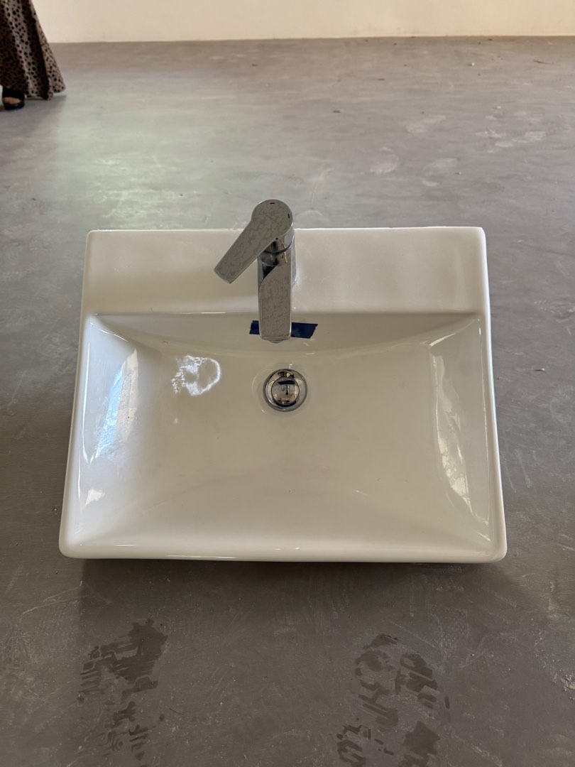 Johnson Suisse Ceramic Sink with Tap x 2, Furniture & Home Living ...
