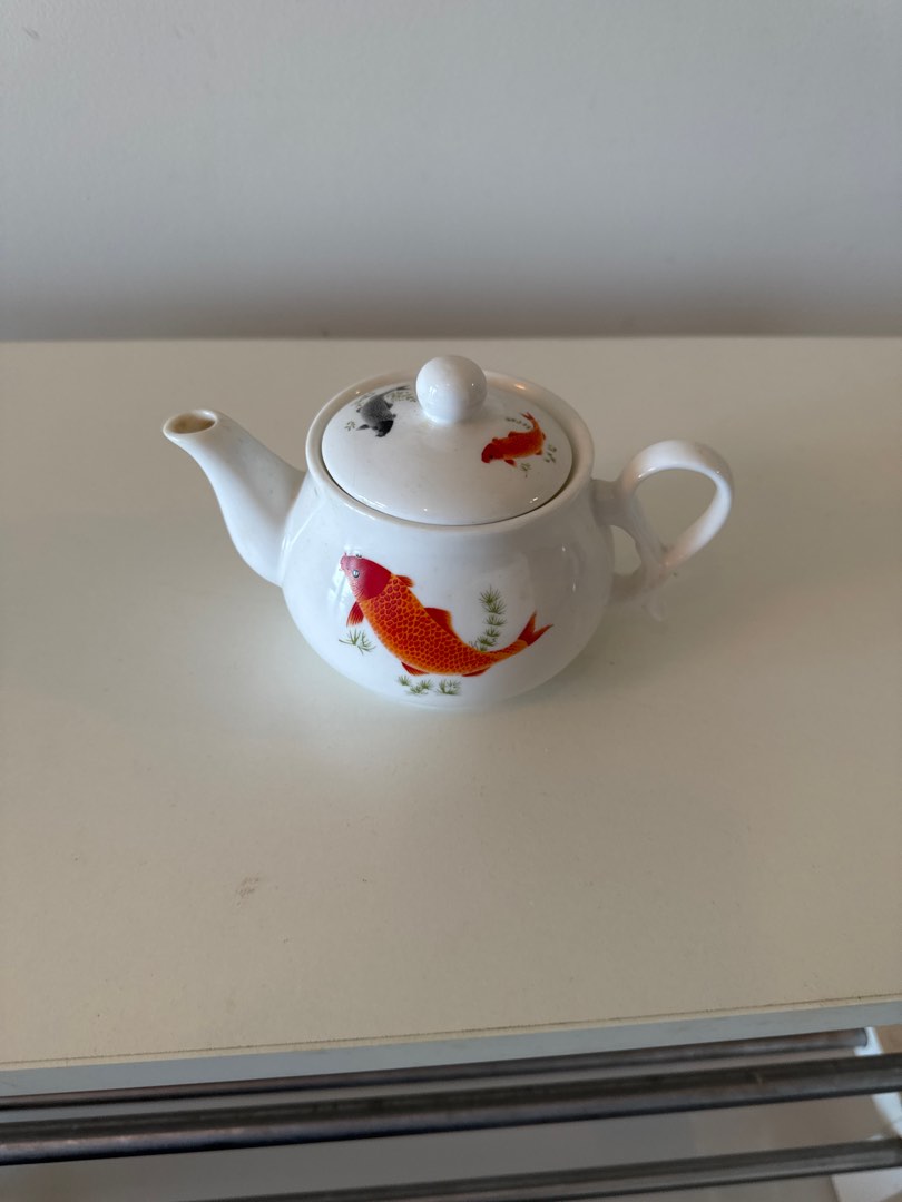 Koi Fish Ceramic Teapot, Furniture & Home Living, Kitchenware ...