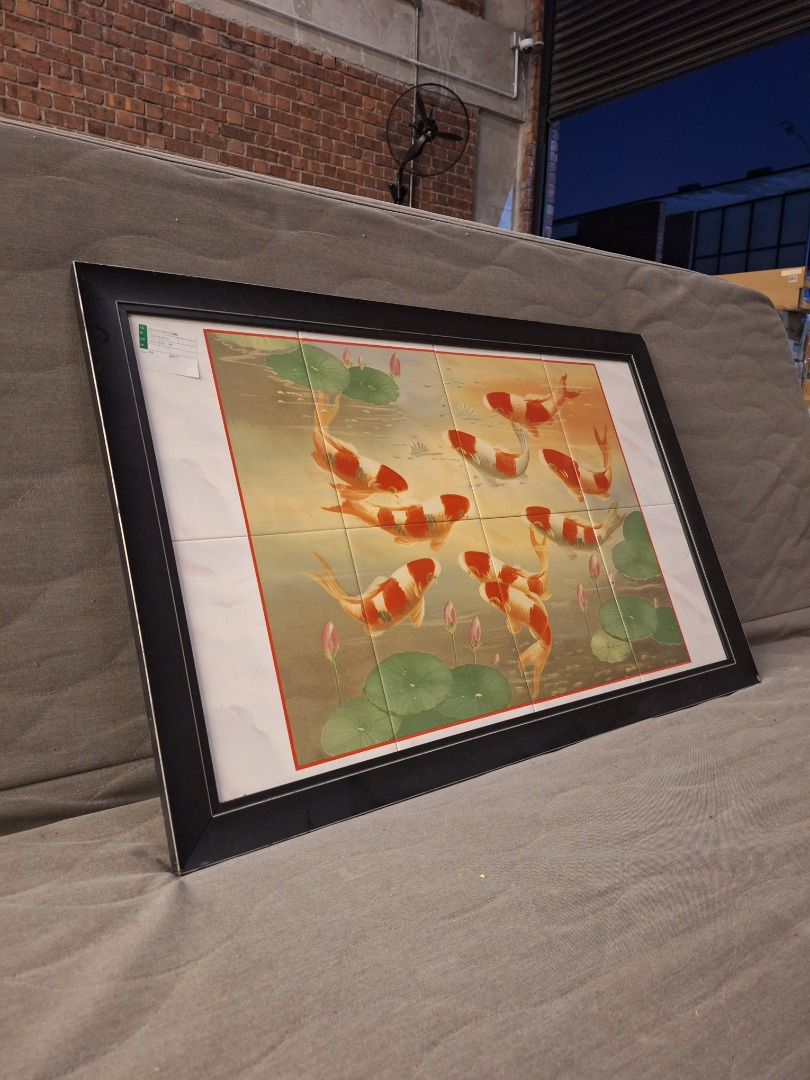 Koi Fish Marble Painting | Lukisan Marmar Ikan Koi, Furniture & Home ...