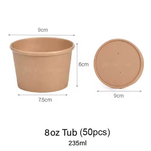 Kraft Food Tub (50 pcs), Furniture & Home Living, Kitchenware ...