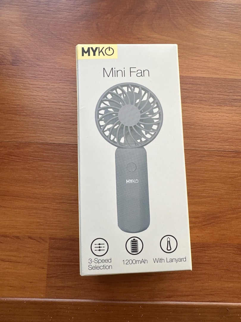 MYKO Mini Fan - 3 Speed, 1200mAh, Furniture & Home Living, Lighting ...