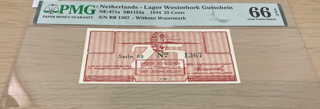 POW NETHERLANDS 25 Cents 1944 P-UNL PMG 66 EPQ WWII Concentration Camp ...