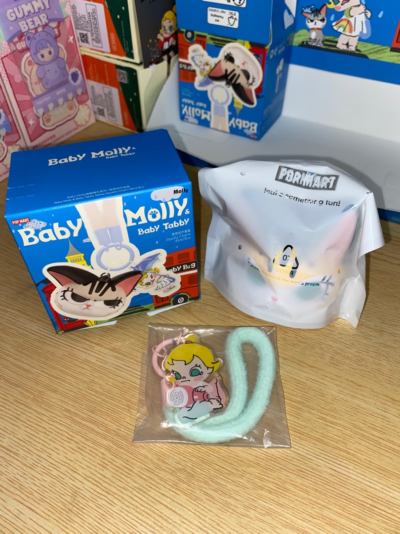 Pop Mart Baby Molly & Baby Tabby Squishy, Toys & Collectibles, Mainan ...