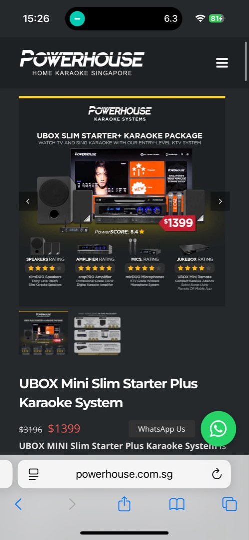 Powerhouse UBOX Mini Slim Starter Plus Karaoke System, TV & Home ...