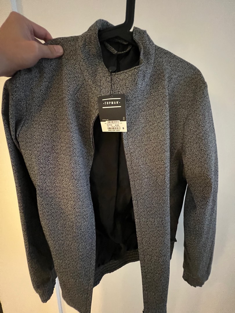 Topman Textured Bomber Jacket - Brand New, Men's Fashion, Coats ...