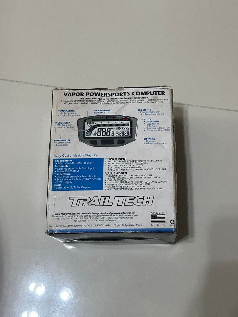 Trail Tech Vapor Speedometer/Tachometer, Motorcycles, Motorcycle ...