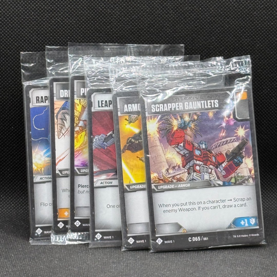 Transformers TCG Cards Optimus Prime Scrapper Gauntlets set Wave 1 ...