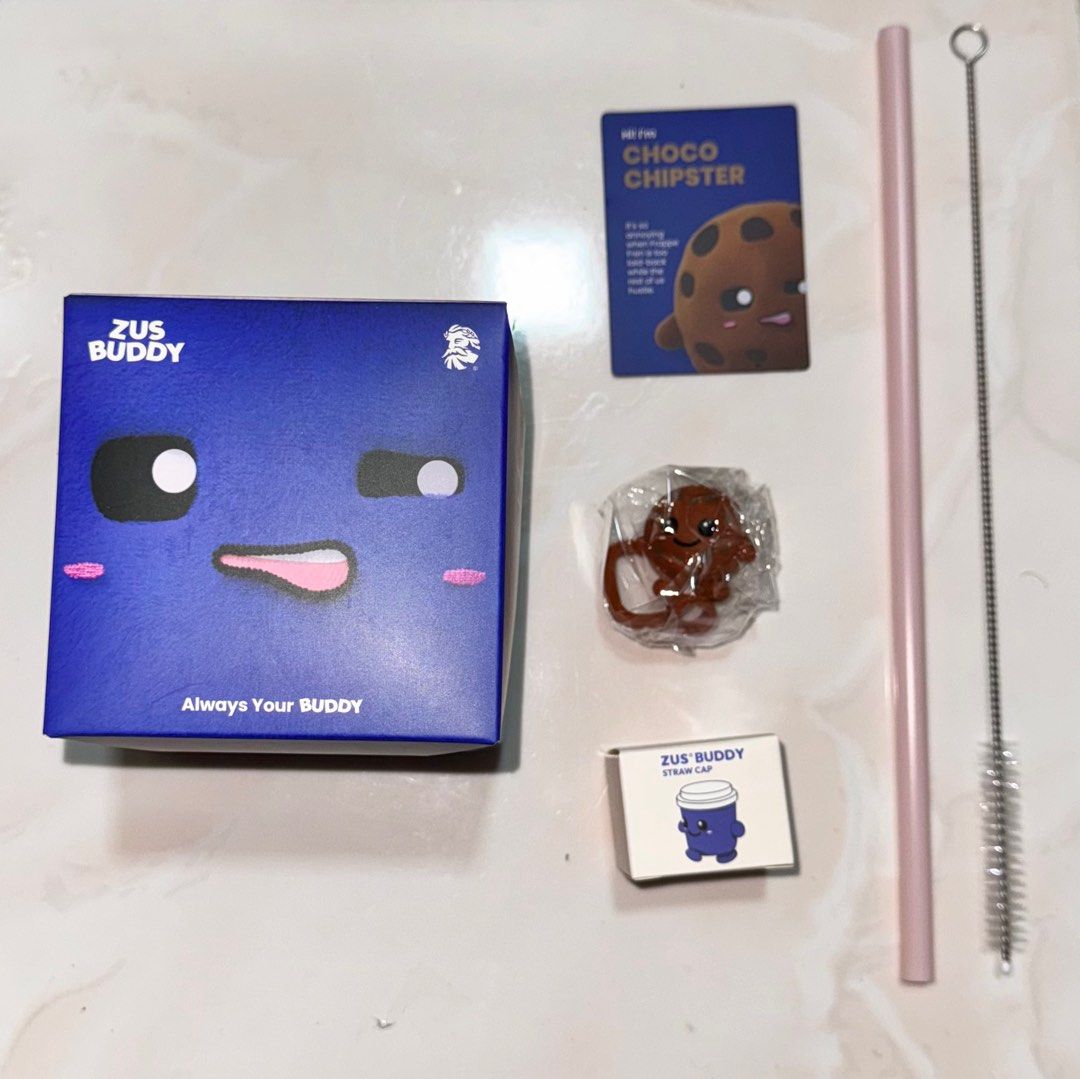 Zus Buddy Disgusted Choco Chipster Set (Plushie+Straw+Cap+Brush ...