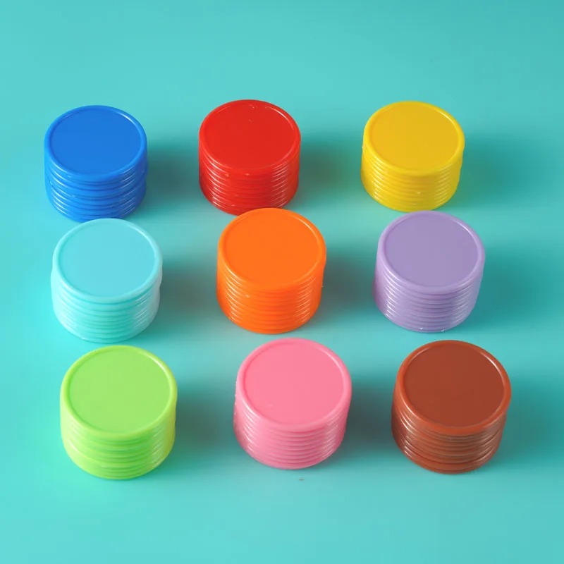 100pcs Plastic Poker Chips Counting Chips Tokens for Bingo Game Board ...