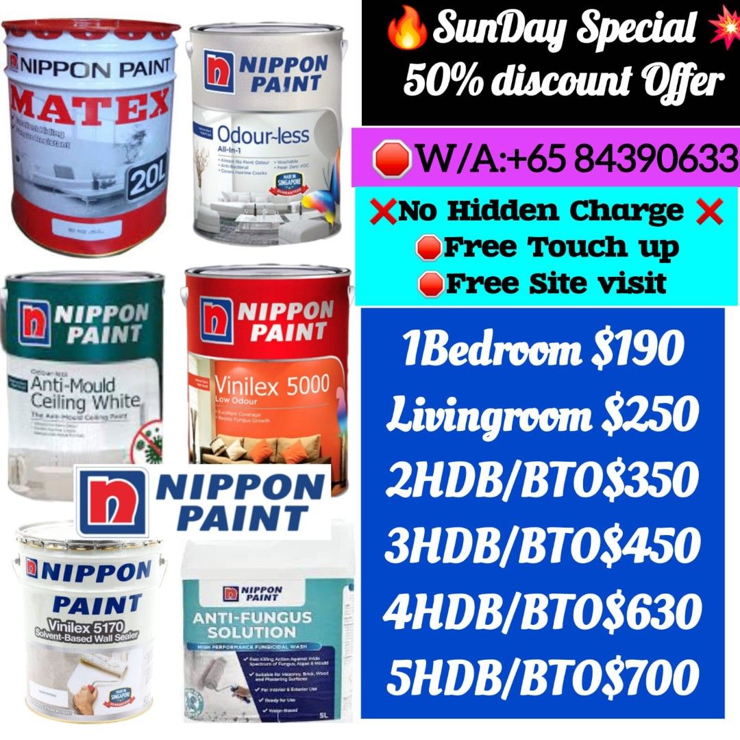 50% discount #4 room flat paint #3 room flat paint #painting service # ...