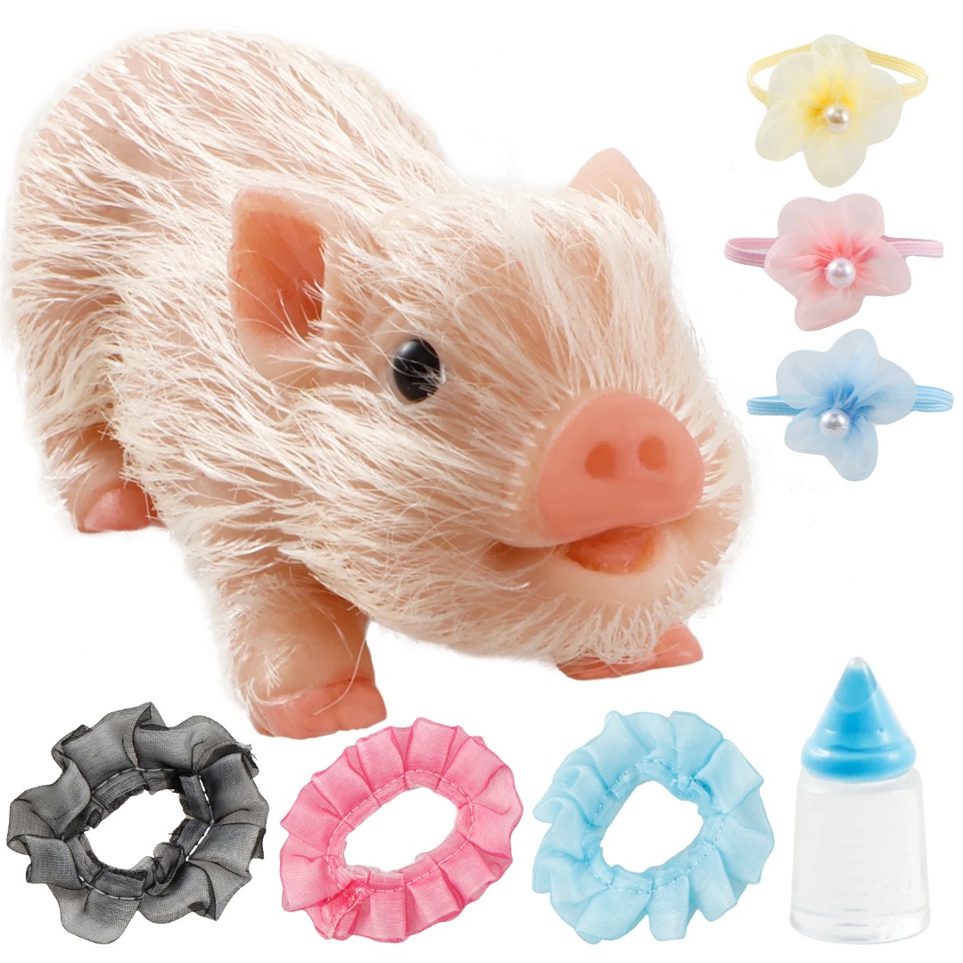 5In Silicone Pig Doll Toy Mini Soft Lifelike Silicone Pig Doll Cute ...