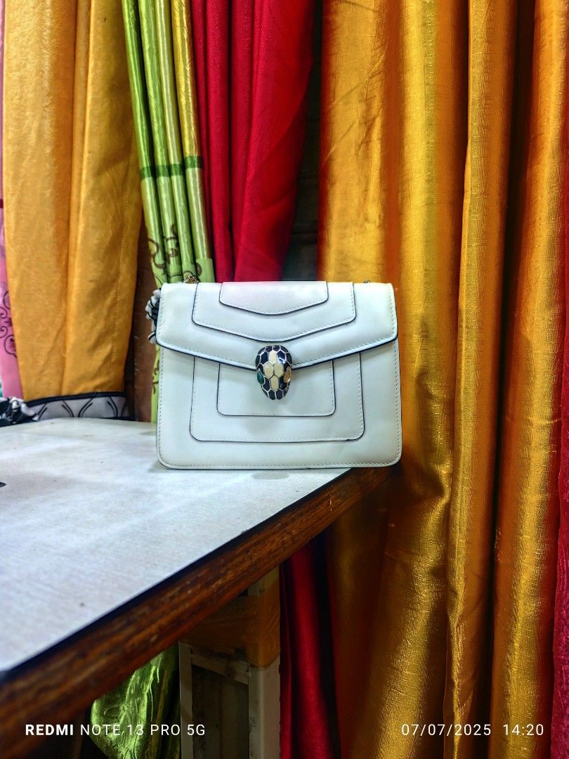 Bvlgari Serpenti Forever White Flap Sling Bag Like Loro Piana The Row ...