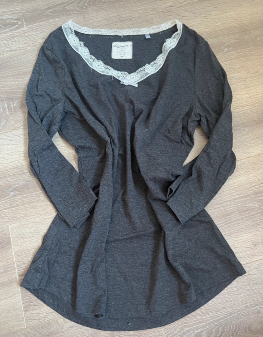 Coquette lace Acubi long sleeve, Women's Fashion, Tops, Longsleeves on ...
