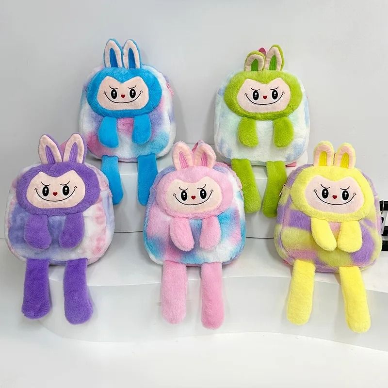 Cute and Colorful Canvas Plush Toy Backpack with Cartoon Kawaii Filling ...