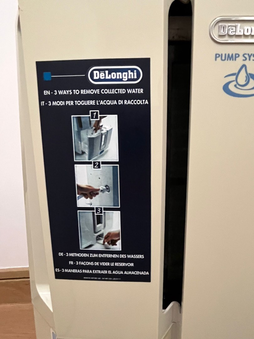 DeLonghi Dry Pump Dehumidifier DD50P, 家庭電器, 空氣清新機及抽濕機 - Carousell