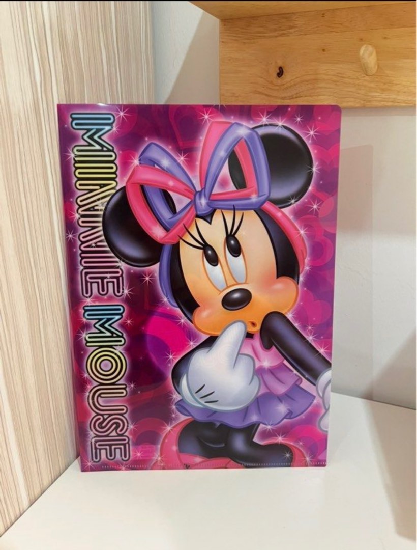 Disney Minnie Mouse Sparkly Neon A4 File, Hobbies & Toys, Stationery ...