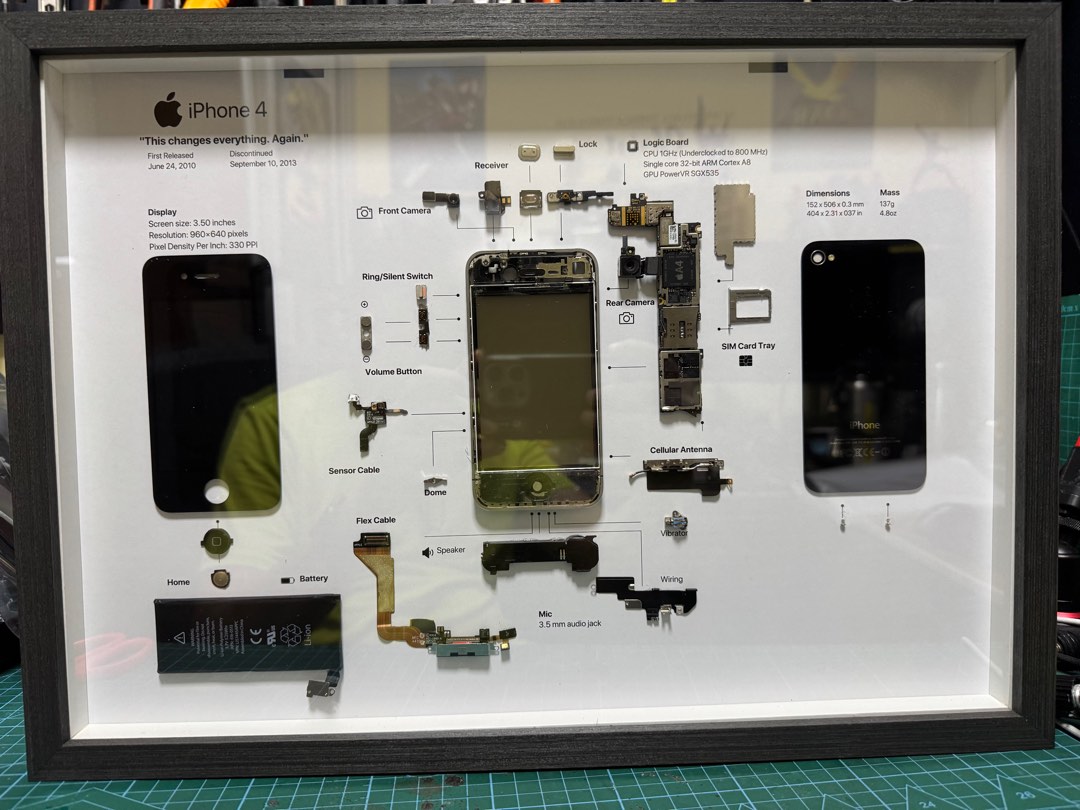 DIY Framed Iphone 4 Teardown, Furniture & Home Living, Home Decor ...