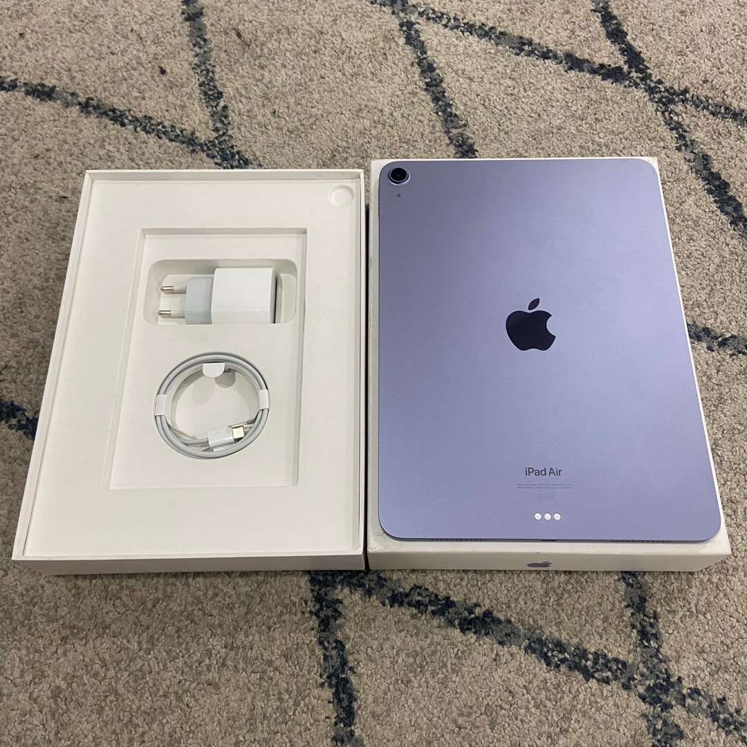 ex ibox ipad air 5 M1 256gb purple wifi only, Telepon Seluler & Tablet ...