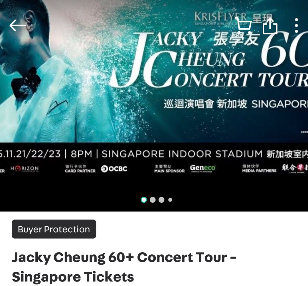 Jacky Cheung 60+ Concert Tour 2025 -, Tickets & Vouchers, Event Tickets ...