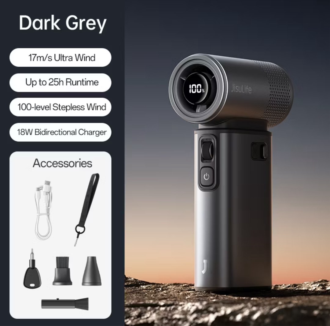 JISULIFE Handheld Fan Ultra 2 High-speed Portable Fan 9000 mAh Outdoor ...