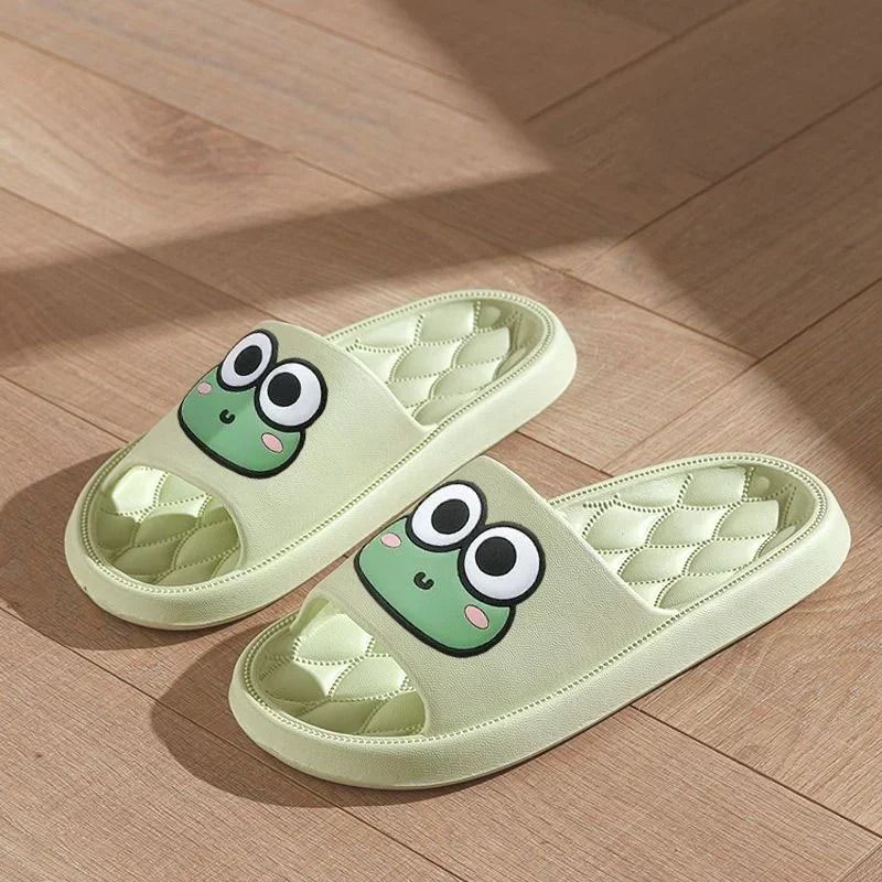 Ladies' Slippers Summer Beach Cartoon Frog Sandals, Men's Non-Slip ...