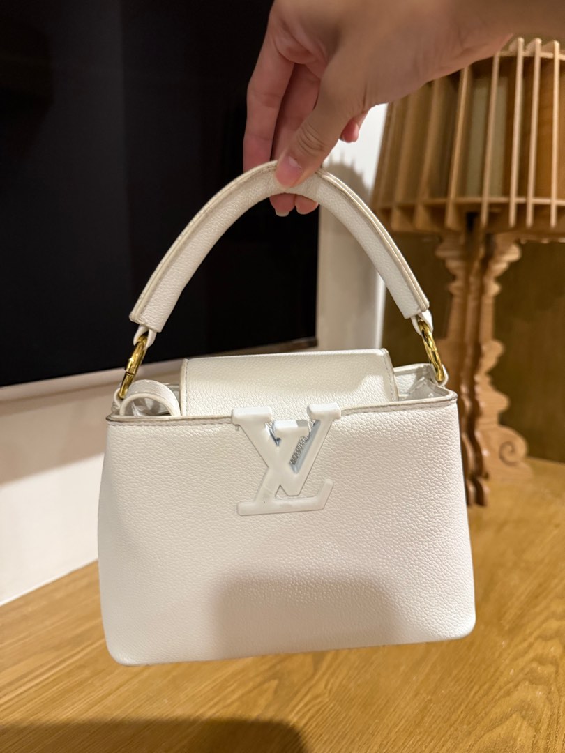 Louis Vuitton Capucines Mini White, Luxury, Bags & Wallets on Carousell