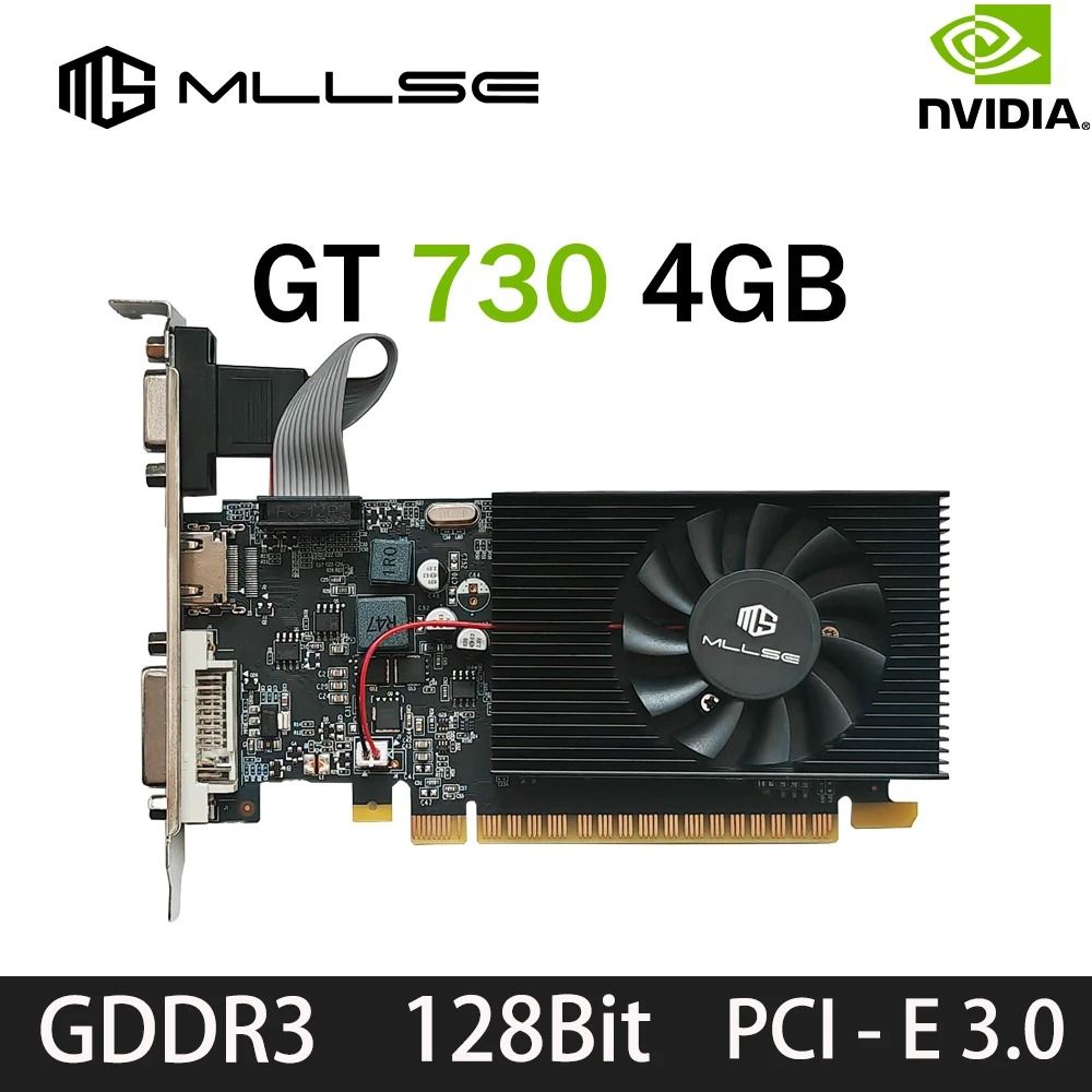 MLLSE GT 730 4GB Graphics Card GDDR5 128Bit HDMI DVI VGA PCI-E 3.0 Geforce GPU Gt 730 Gaming ...