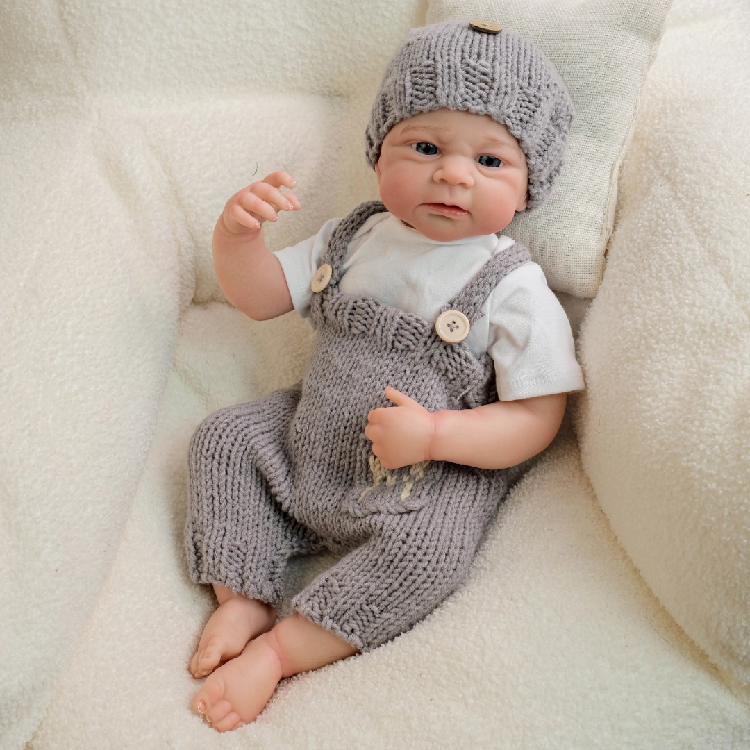 NPK 19inch Full Body Elijah Newborn Baby Lifelike Boy Doll Awake Reborn ...