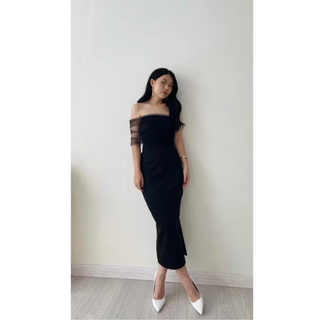 GRACIE DRESS by FORTUNELAVIE | ONE SHOULDER BODYCON DRESS BLACK, Fesyen ...