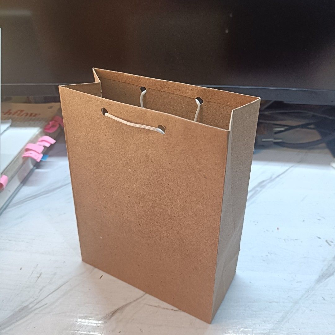 paper goodie bag kantong hampers paper bag coklat polos 19 pcs ...